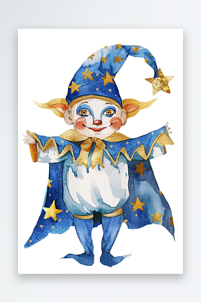 手绘水彩小丑免扣素材素材下载-众图网