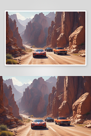 梦幻汽车插画图案素材下载-众图网