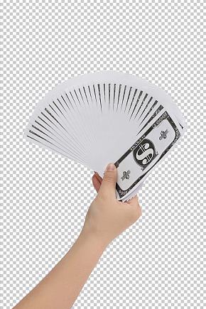手持一沓钞票纸钞纸币PNG免抠摄影图素材下载-众图网