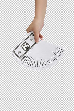 手持一沓钞票纸钞纸币PNG免抠摄影图素材下载-众图网