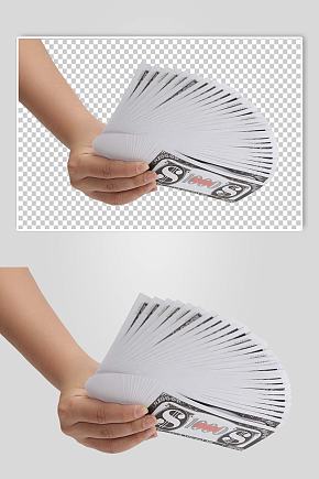 手持一沓钞票纸钞纸币PNG免抠摄影图素材下载-众图网