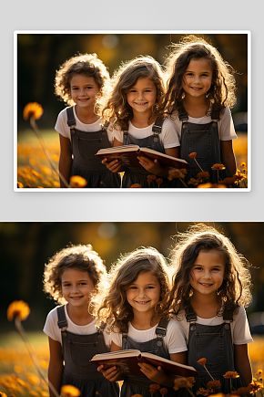 户外阅读的小孩子素材下载-众图网