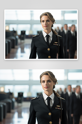 漂亮的空姐制服背景素材下载-众图网