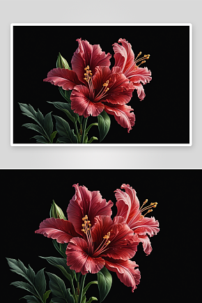 特写花对黑色背景图片素材下载-众图网