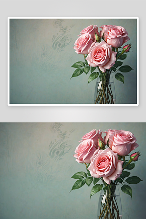 一束新鲜粉色玫瑰母亲节礼物图素材下载-众图网