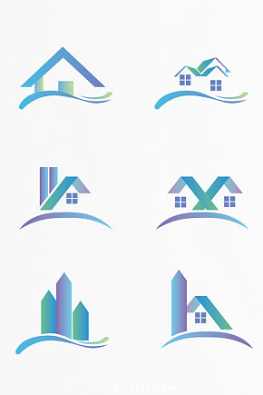 渐变新式房屋建造icon素材下载-众图网