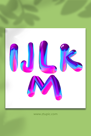 涂鸦创意IJKLM英文字母艺术字素材下载-众图网