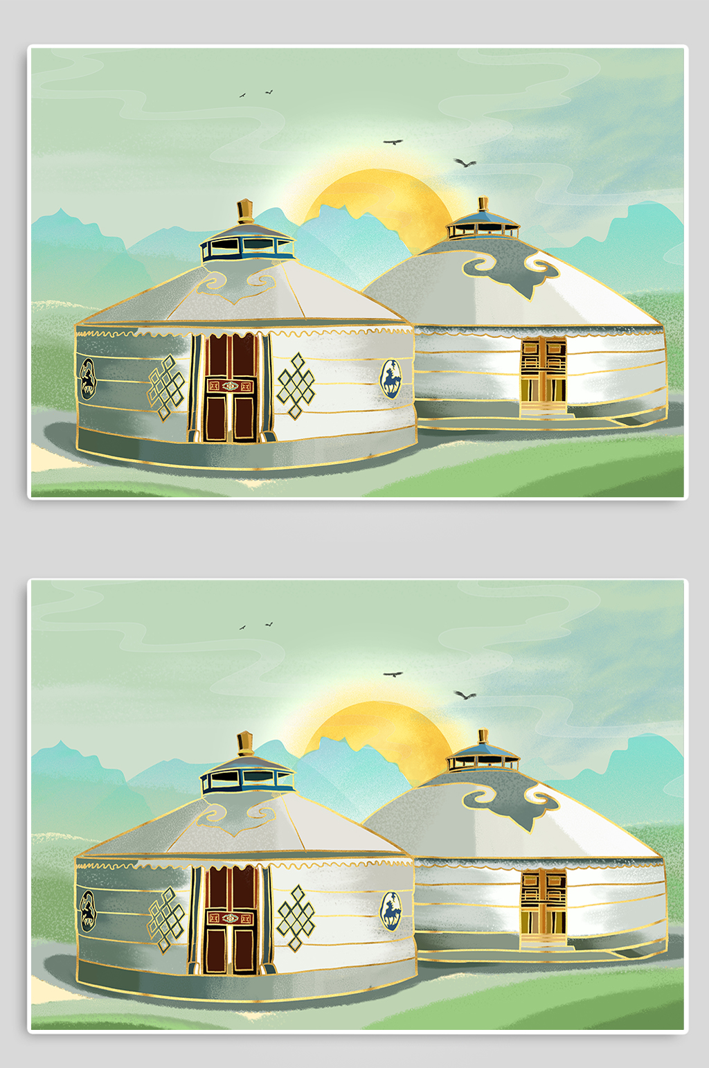 蒙古建筑插画素材_蒙古建筑插画模板_蒙古建筑插画设计图片免费下载-众图网