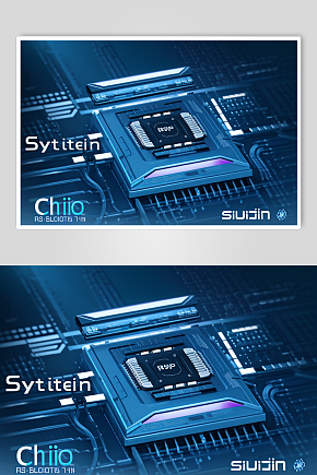科幻风芯片数字艺术摄影图模板下载-编号5073397-众图网