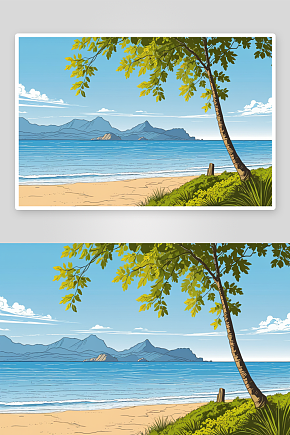 美丽海岸风景不愉快角图片素材下载-众图网