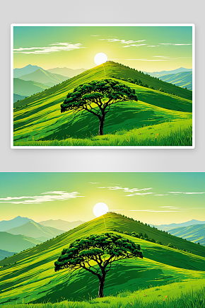 树绿色山特写高清图片素材下载-众图网