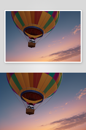 空中缤纷的飞行热气球绘画素材下载-众图网