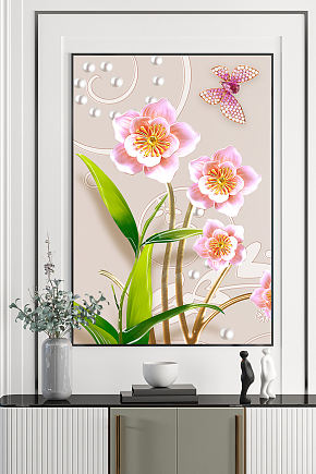 花卉植物树叶装饰画模板下载-编号3046388-众图网