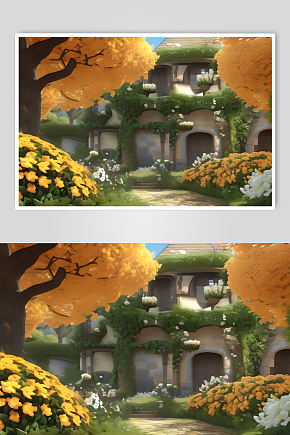 城堡风景数字艺术图片模板下载-编号5260126-众图网