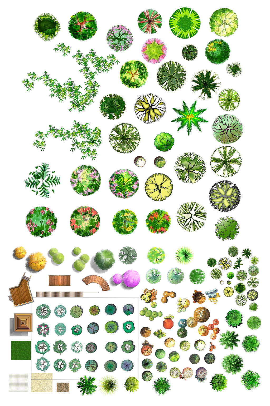 园林平面花草树木素材素材下载-众图网