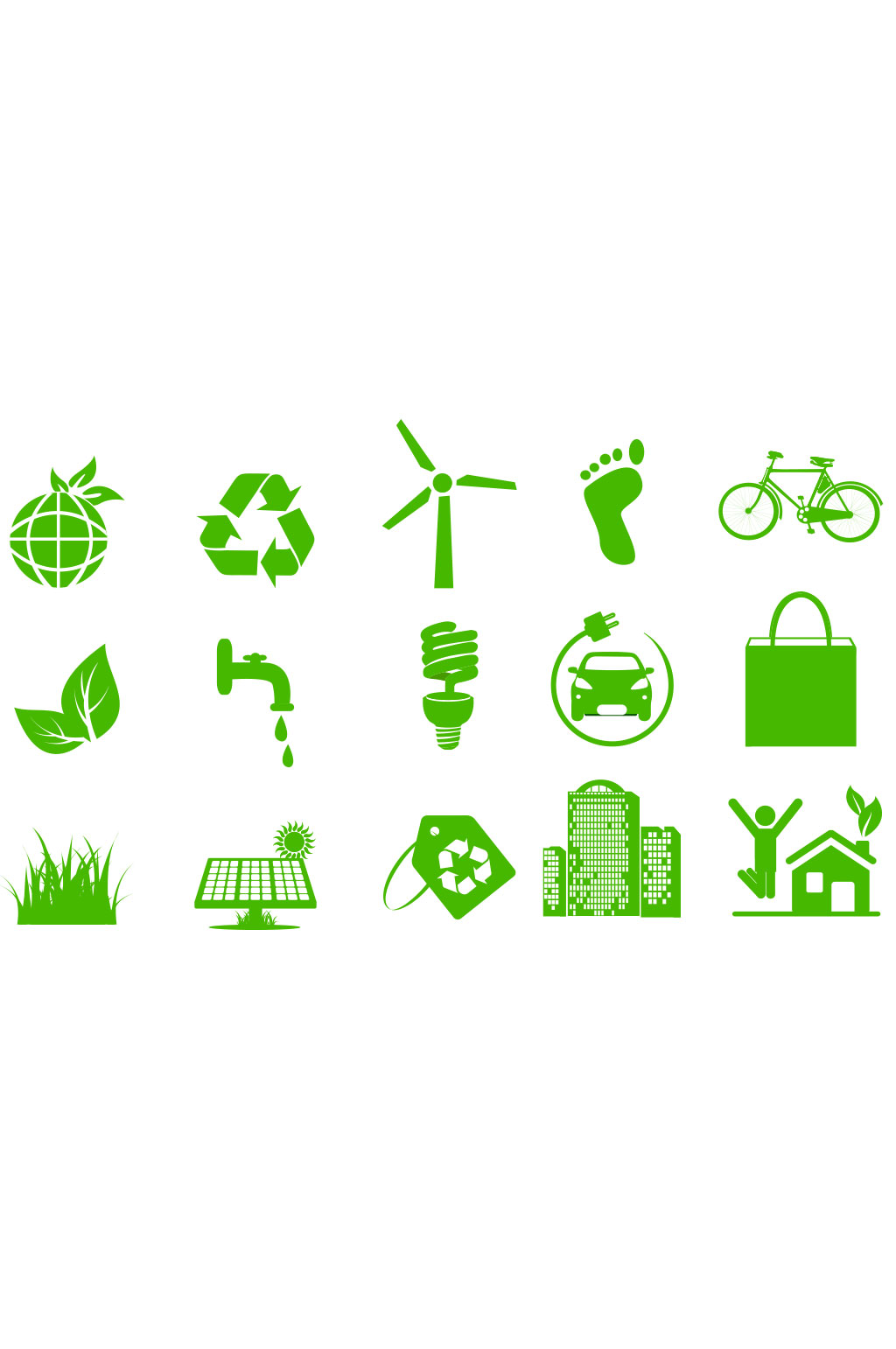 矢量绿色节约能源图标素材下载-众图网