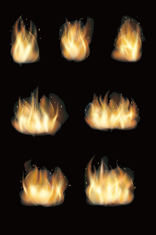 手绘火苗火焰手绘图素材下载-众图网