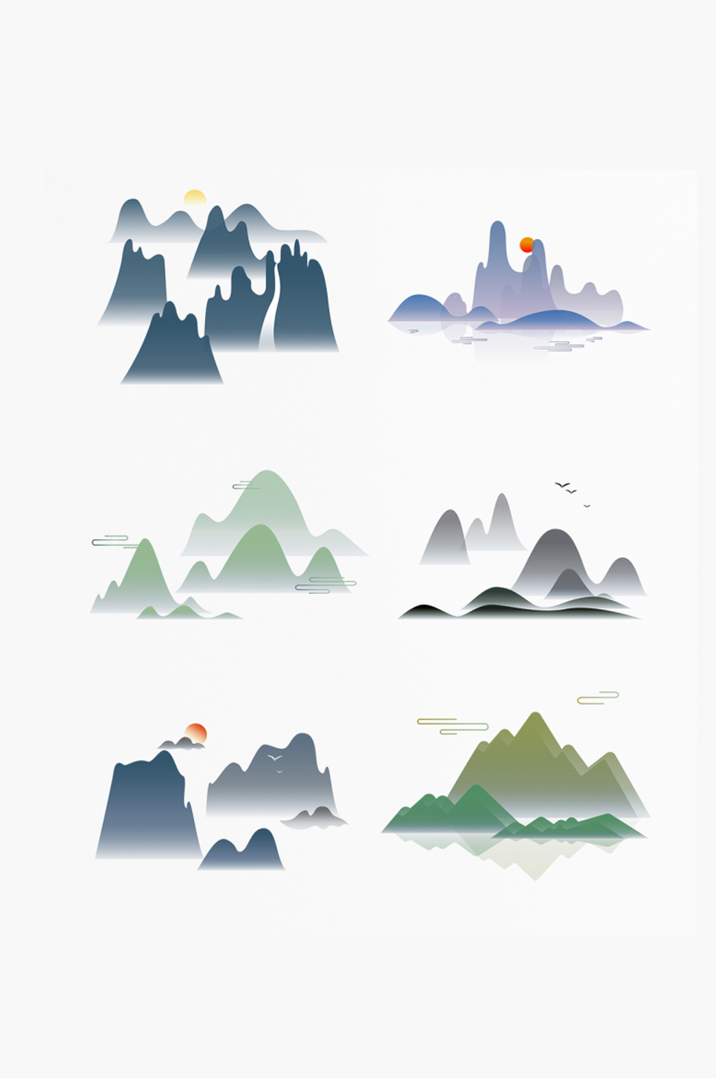 矢量山水插画素材_矢量山水插画模板_矢量山水插画设计图片免费下载-众图网