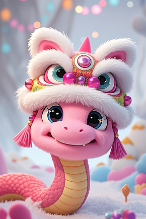 蛇年春节蛇宝宝吉祥物插画插画素材下载-众图网