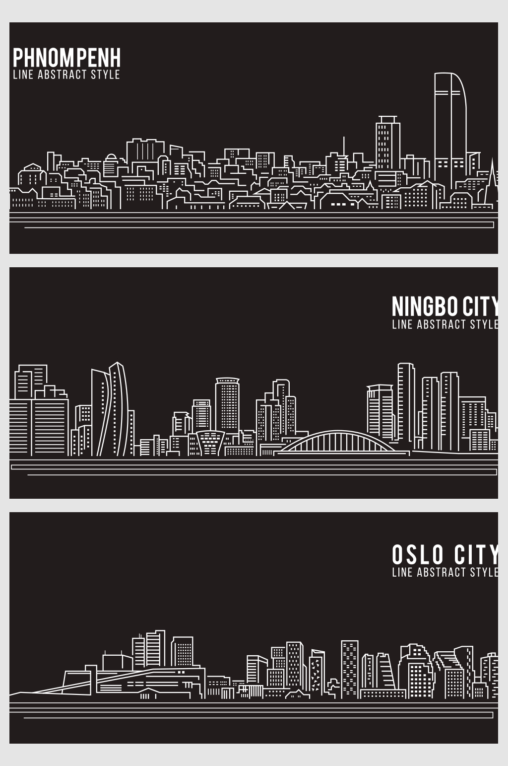 创意线条城市建筑群设计素材下载-众图网