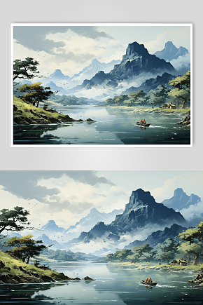 数字艺术AI山水图片素材下载-众图网
