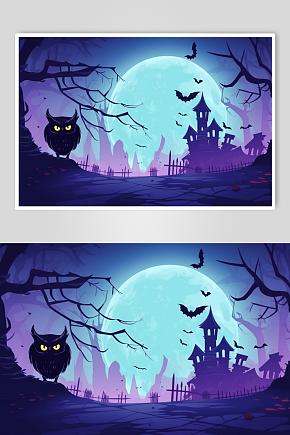 数字艺术万圣节背景插画模板下载-编号5259158-众图网