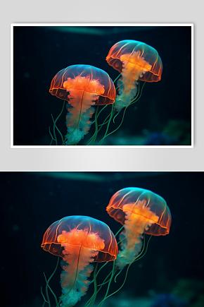 数字艺术海底水母创意高清摄影图素材下载-众图网