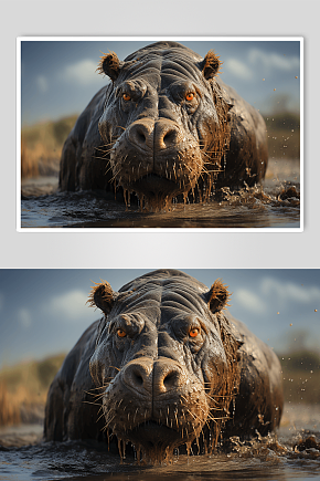 数字艺术河马图片模板下载-编号5564494-众图网