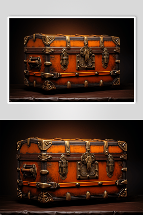数字艺术皮质复古箱子模板下载-编号5649742-众图网