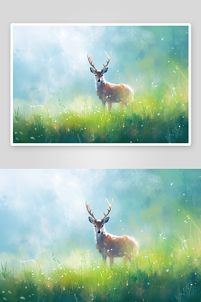 数字艺术可爱梅花鹿动物素材下载-众图网