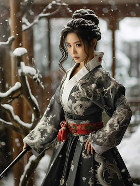 英姿飒爽的女武士背景素材下载-众图网