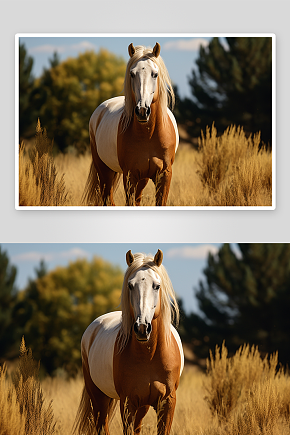 户外溜达的骏马背景素材下载-众图网