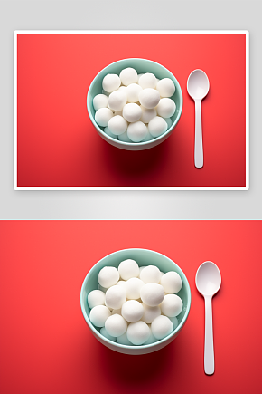 红色喜庆背景上的元宵素材下载-众图网