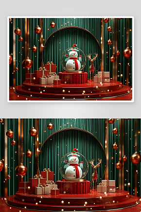 漂亮的圣诞节展台背景素材下载-众图网