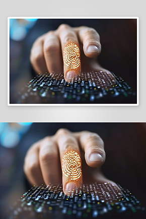 科技感触屏指纹背景素材下载-众图网