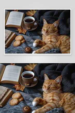 躺着休息的可爱猫咪素材下载-众图网