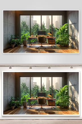 创意中式家庭书房场景素材下载-众图网