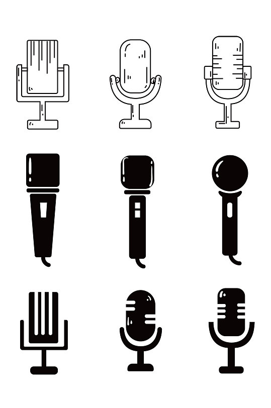 麦克风装饰画,麦克风简笔画,装饰画笔_大山谷图库