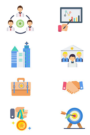 商务协同工作图标元素免扣元素素材下载-众图网