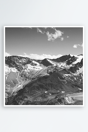大气黑白摄影雪山风景画素材下载-众图网
