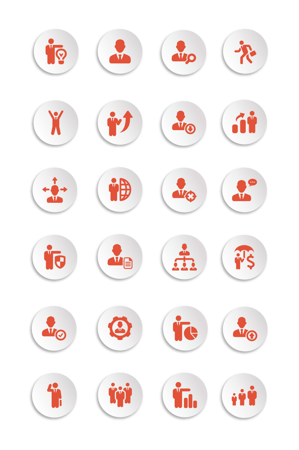 红色面型商务人士图标icon素材下载-众图网