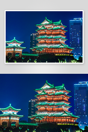 南昌地标滕王阁夜景素材下载-众图网