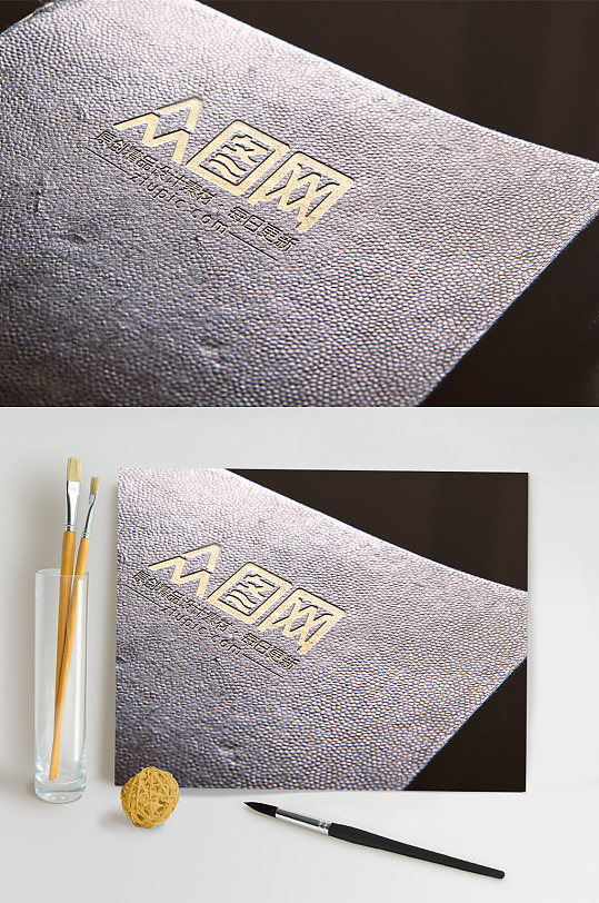 高端烫金质感logo展示样机素材下载-众图网