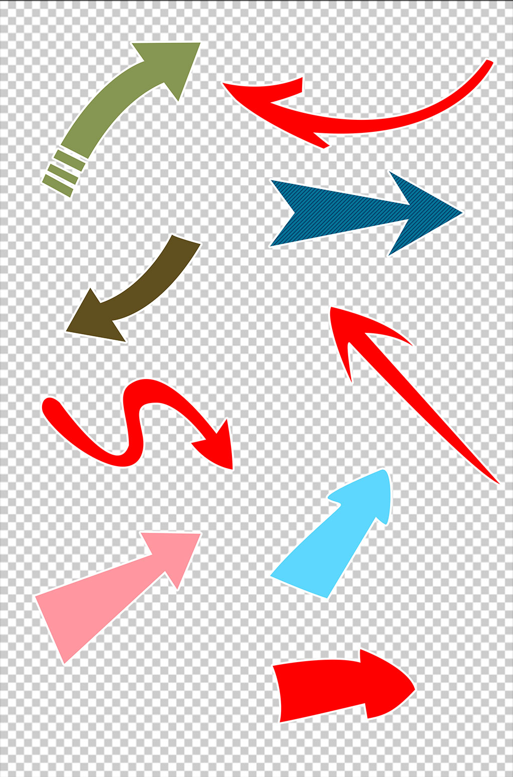 手绘箭头指示标志图标矢量元素模板下载-编号4773693-众图网