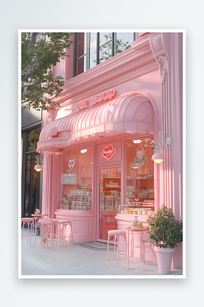 AI春季街道彩色甜品糖果店水果店门素材下载-众图网