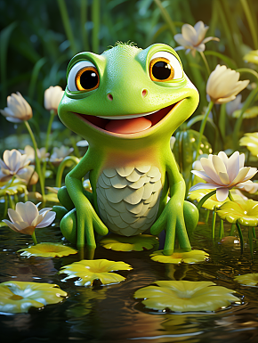 可爱的卡通青蛙背景素材下载-众图网