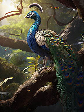 漂亮的孔雀动物背景素材下载-众图网