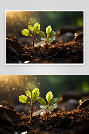 数字艺术AI发芽植物图片素材下载-众图网