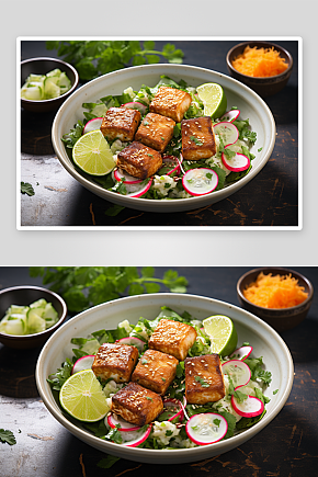 新鲜美味的减脂蔬菜沙拉素材下载-众图网