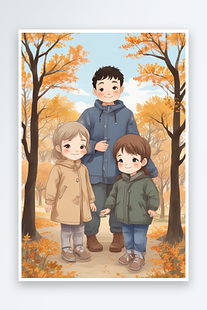 家庭快乐时光秋天公园欢聚素材下载-众图网